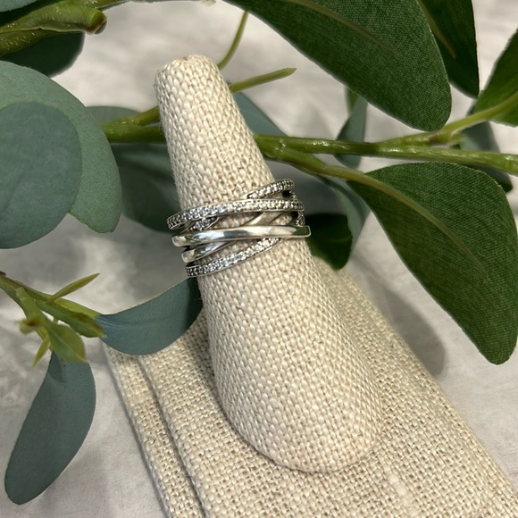Pandora | Jewelry | Pandora Sparkling Polished Lines Ring Sterling ...